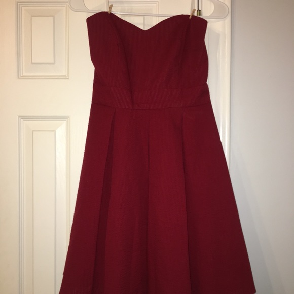 Lauren James | Dresses | Lauren James Corbin Solid Crimson Strapless ...